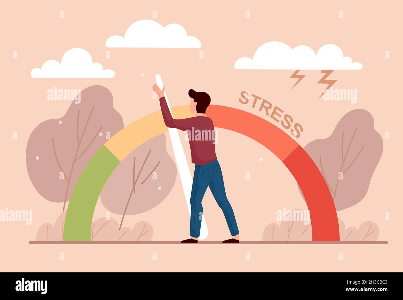 Scale arrow stress level Stock Vector Images - Alamy