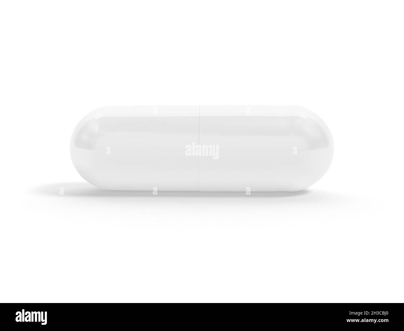 White pill isolated on white background. 3d illustration Stock Photo ...