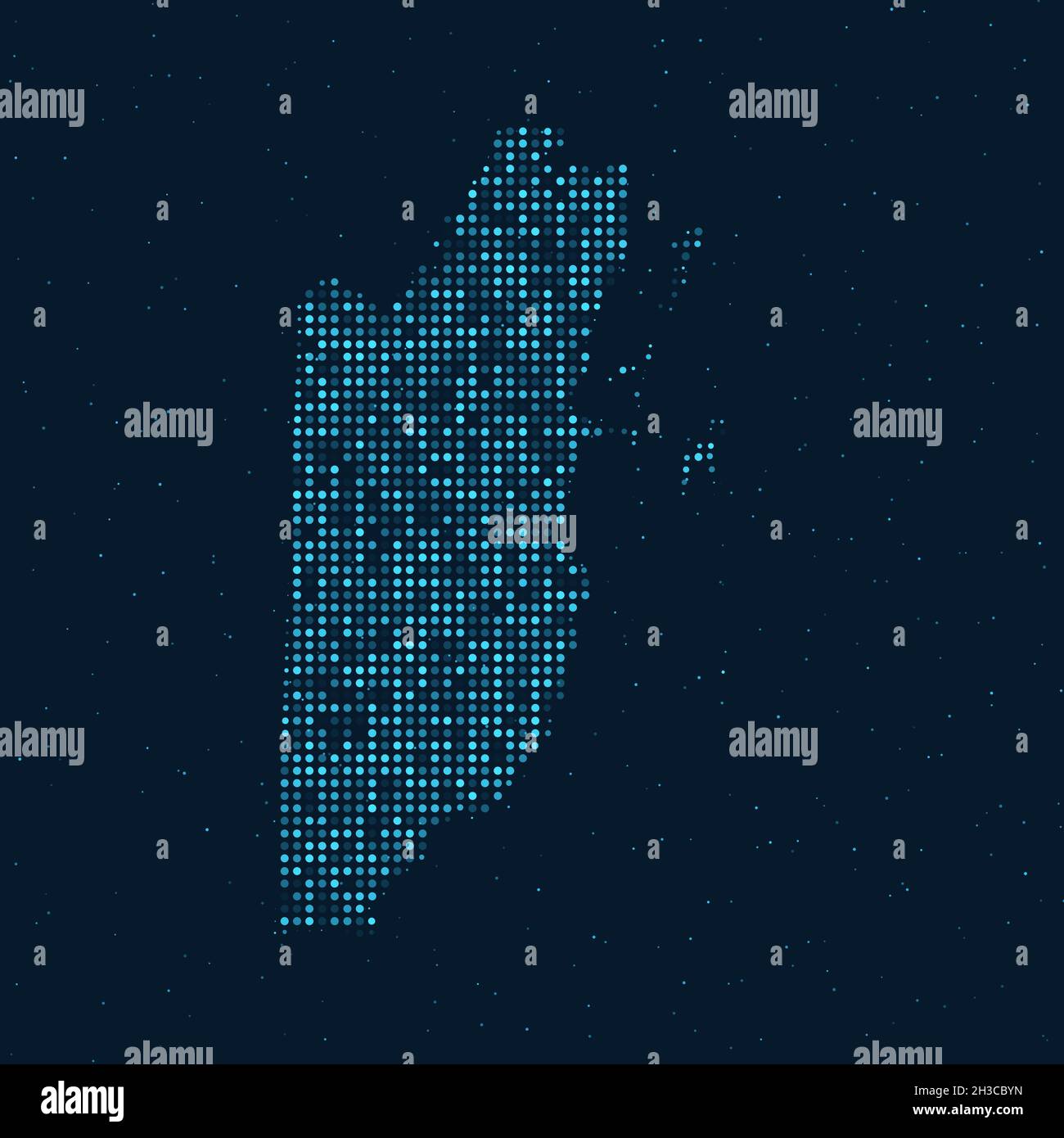 Abstract Dotted Halftone with starry effect in dark Blue background ...