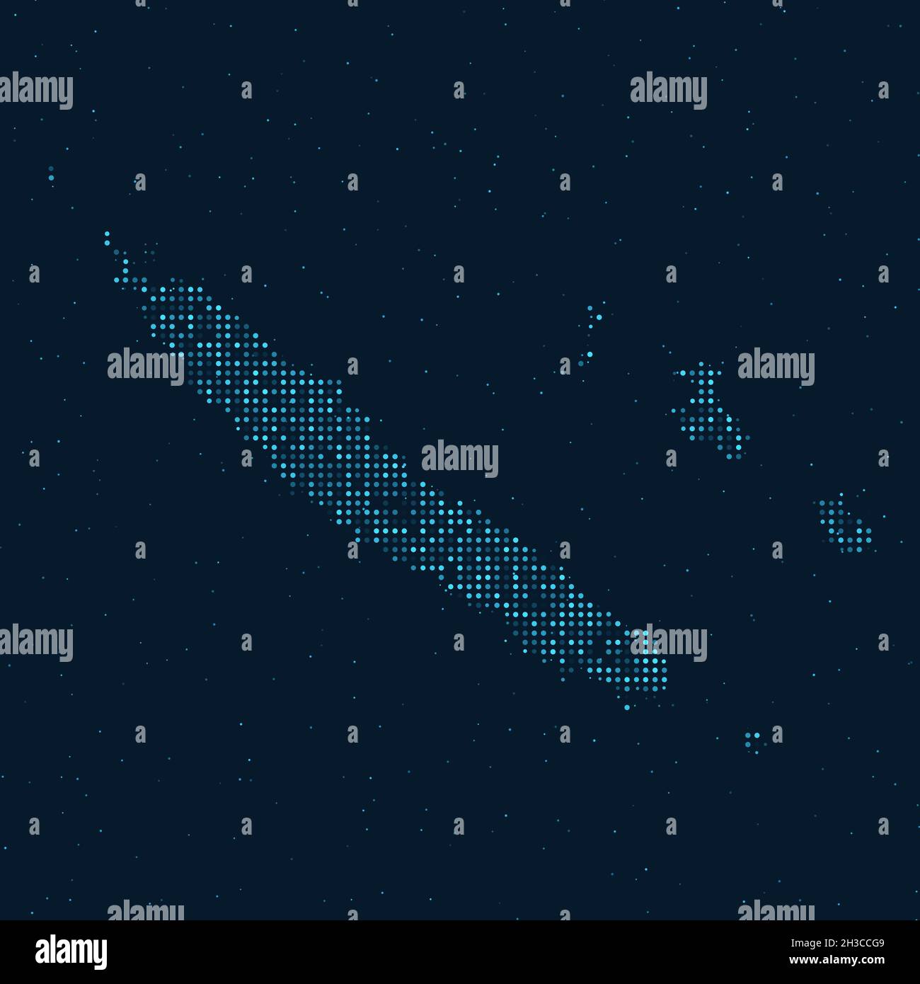 Abstract Dotted Halftone with starry effect in dark Blue background ...