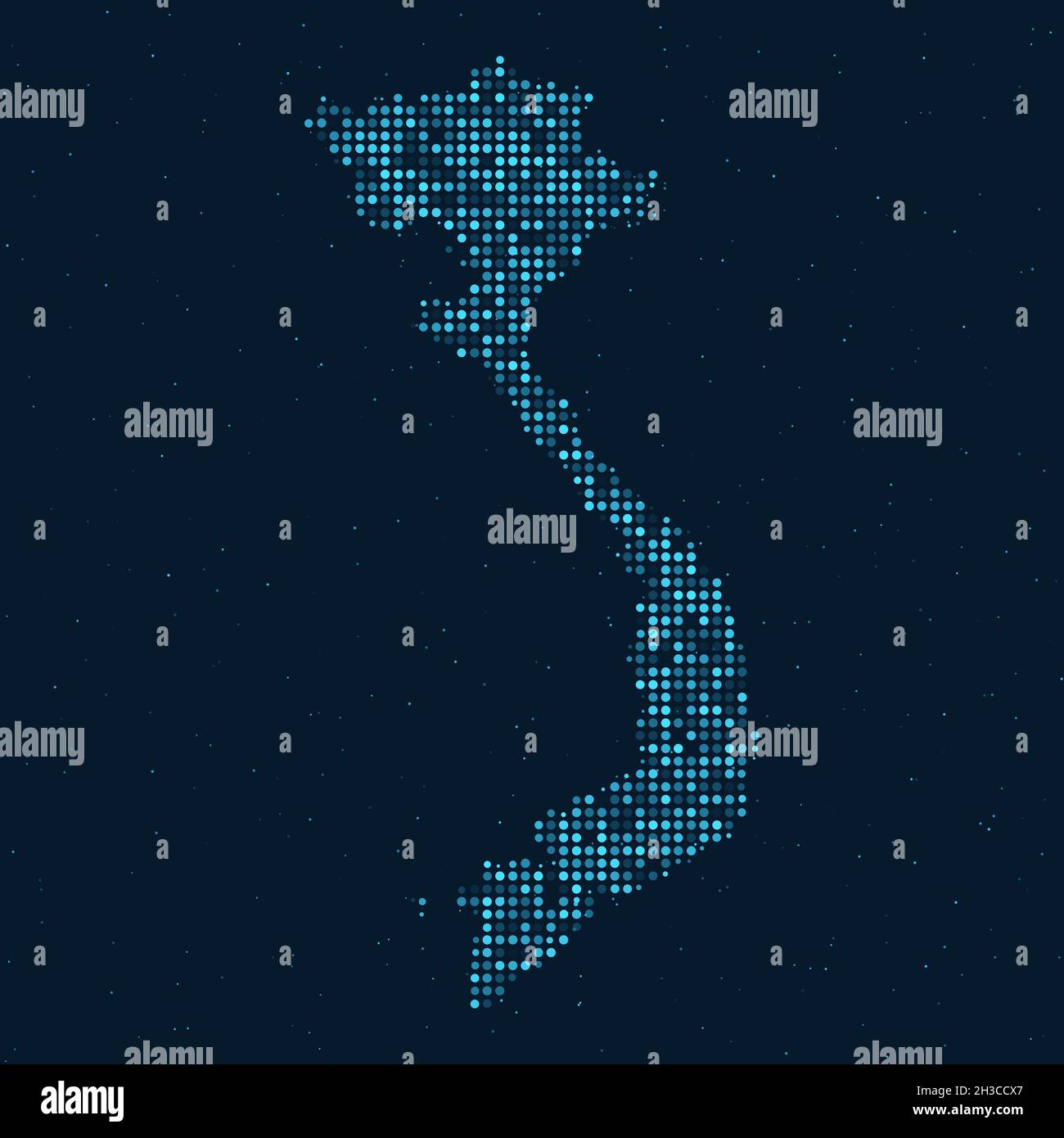Abstract Dotted Halftone with starry effect in dark Blue background ...