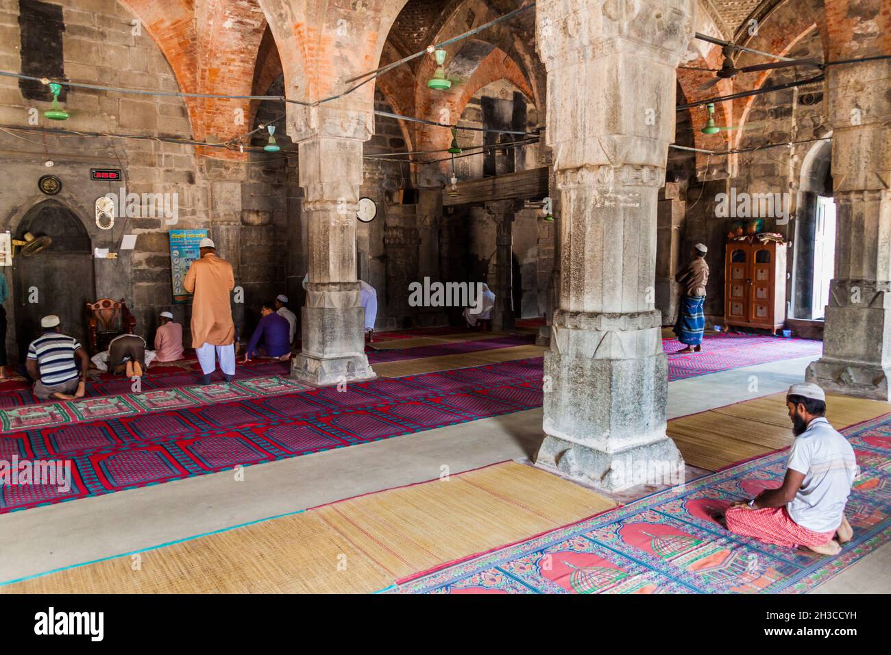 SONA MASJID, BANGLADESH - NOVEMBER 11, 2016: Interior of Choto Shona ...