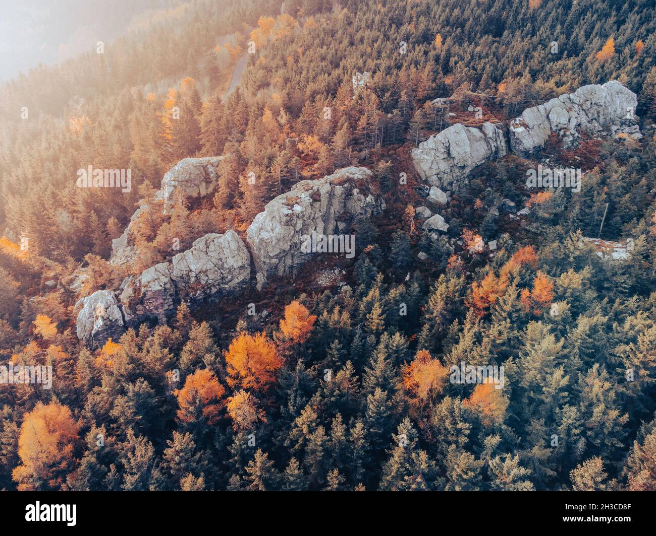 Rock formation in morning sunset from above Stock Photo - Alamy