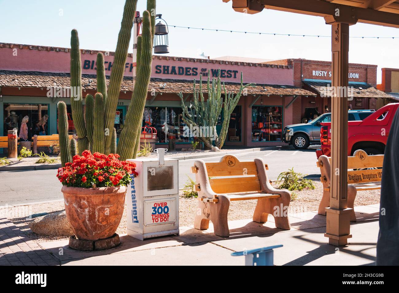 Wild West themed shops in Old Town Scottsdale, Arizona, USA Stock Photo ...