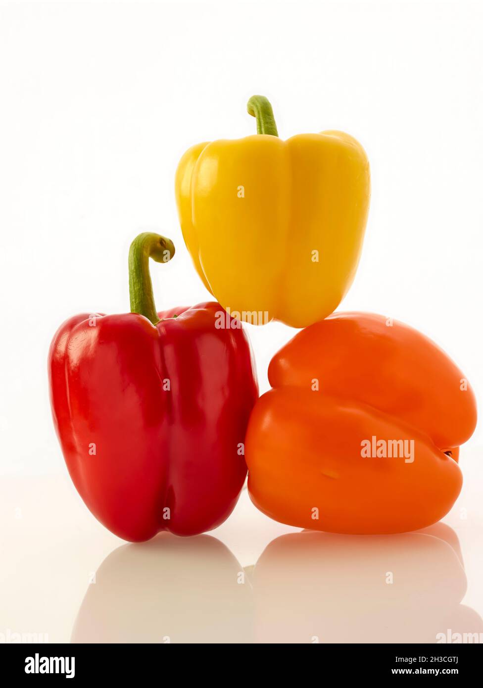 Sweet pepper (Capsicum annuum) food still life on white background ...
