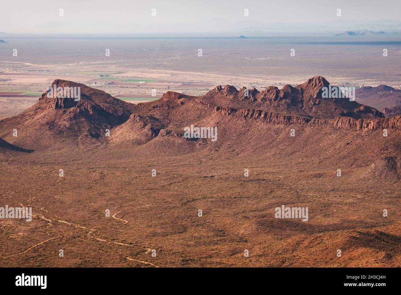 The view toward Picture Rocks from Wasson Peak in Saguaro National Park ...