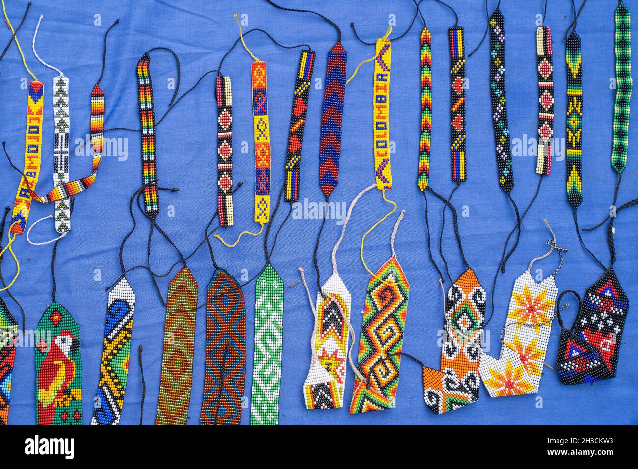 in Bogota, Colombia, pearl craftsmanship, traditional of the indigenous ...