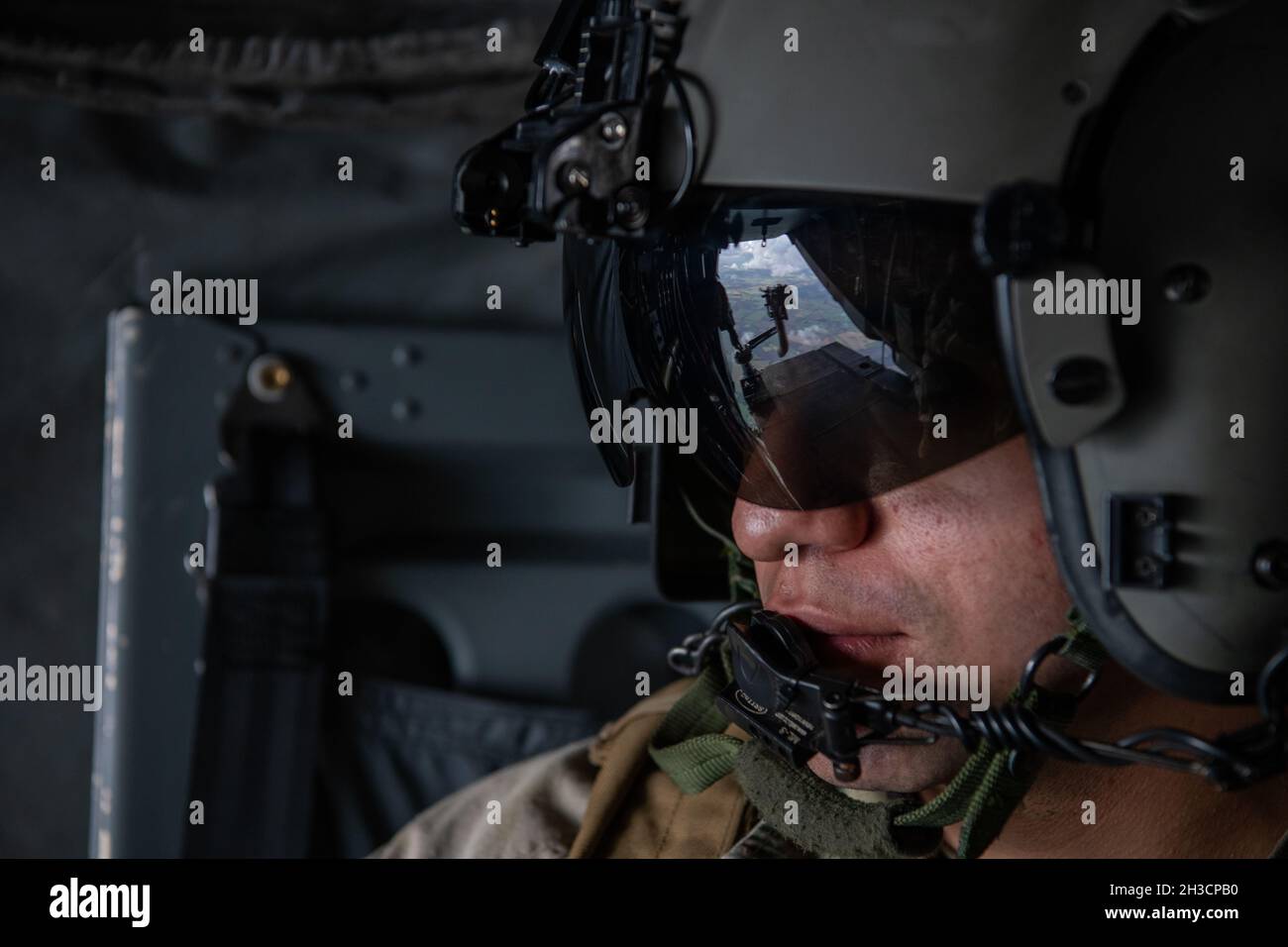 A U.S. Air Force flight engineer assigned to the 7th Special Operations ...