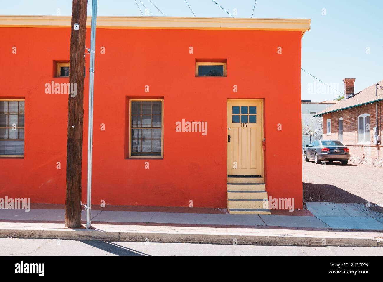 Painted orange house hi-res stock photography and images - Alamy