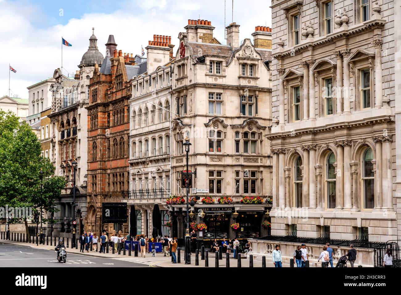 The Red Lion Pub and Whitehall, London, UK Stock Photo - Alamy
