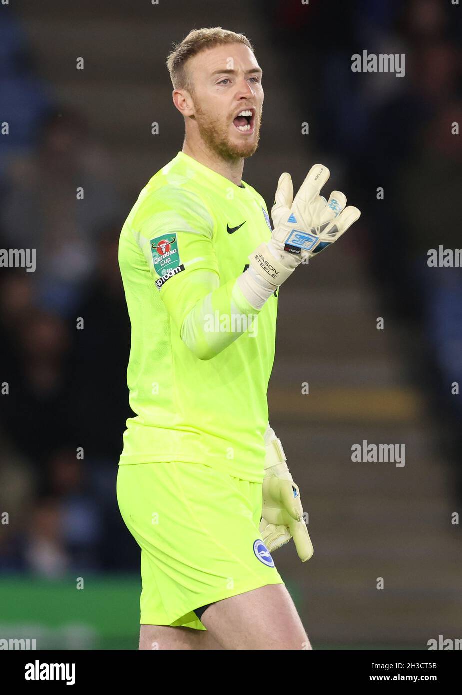 Leicester, England, 27th October 2021. Jason Steele of Brighton during ...