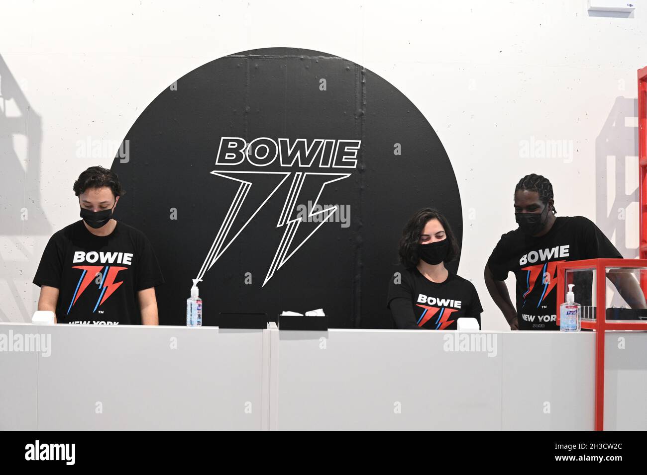 Merchandise on display at the grand opening of 'Bowie 75', the David ...