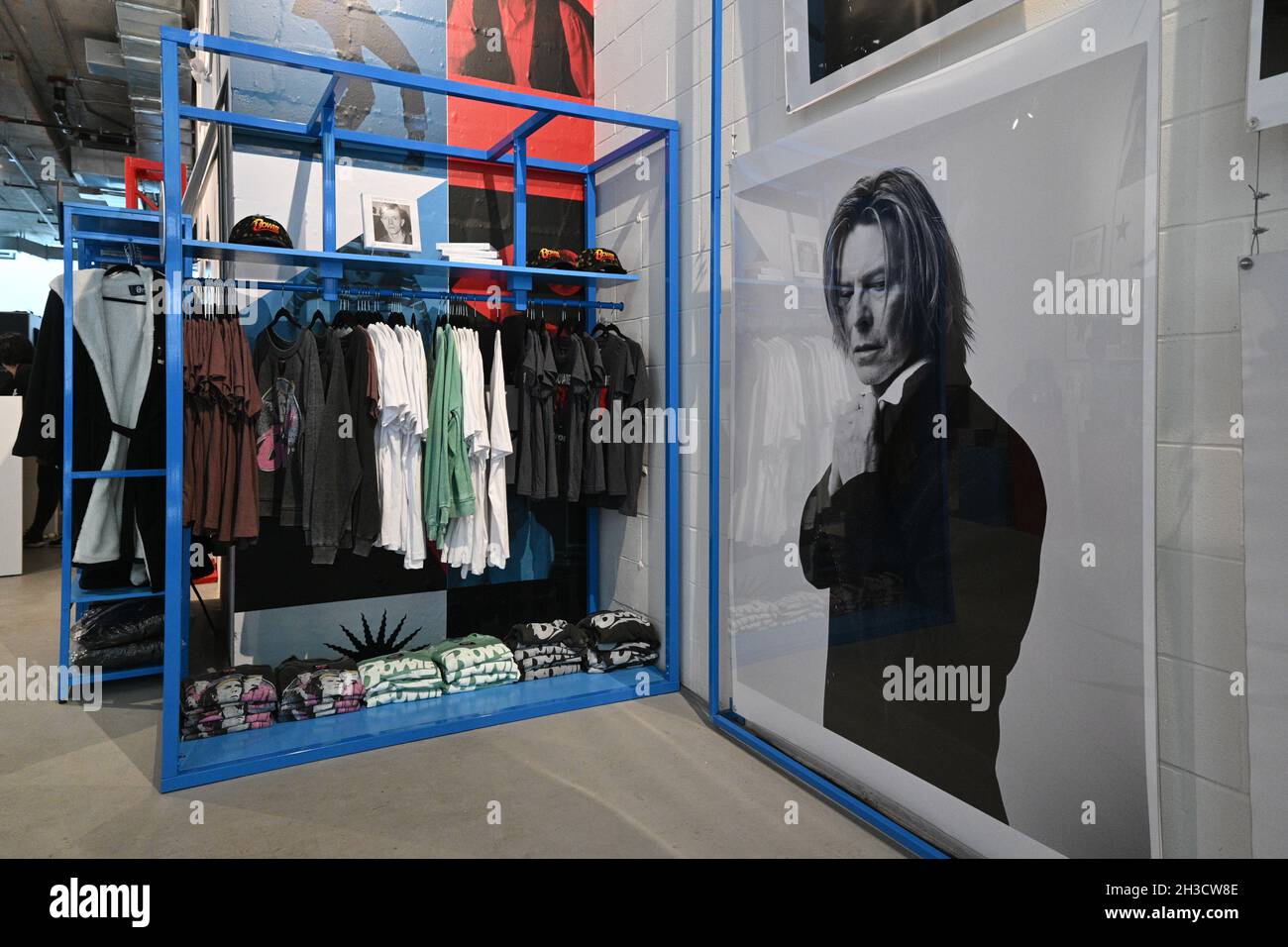 Merchandise on display at the grand opening of 'Bowie 75', the David ...
