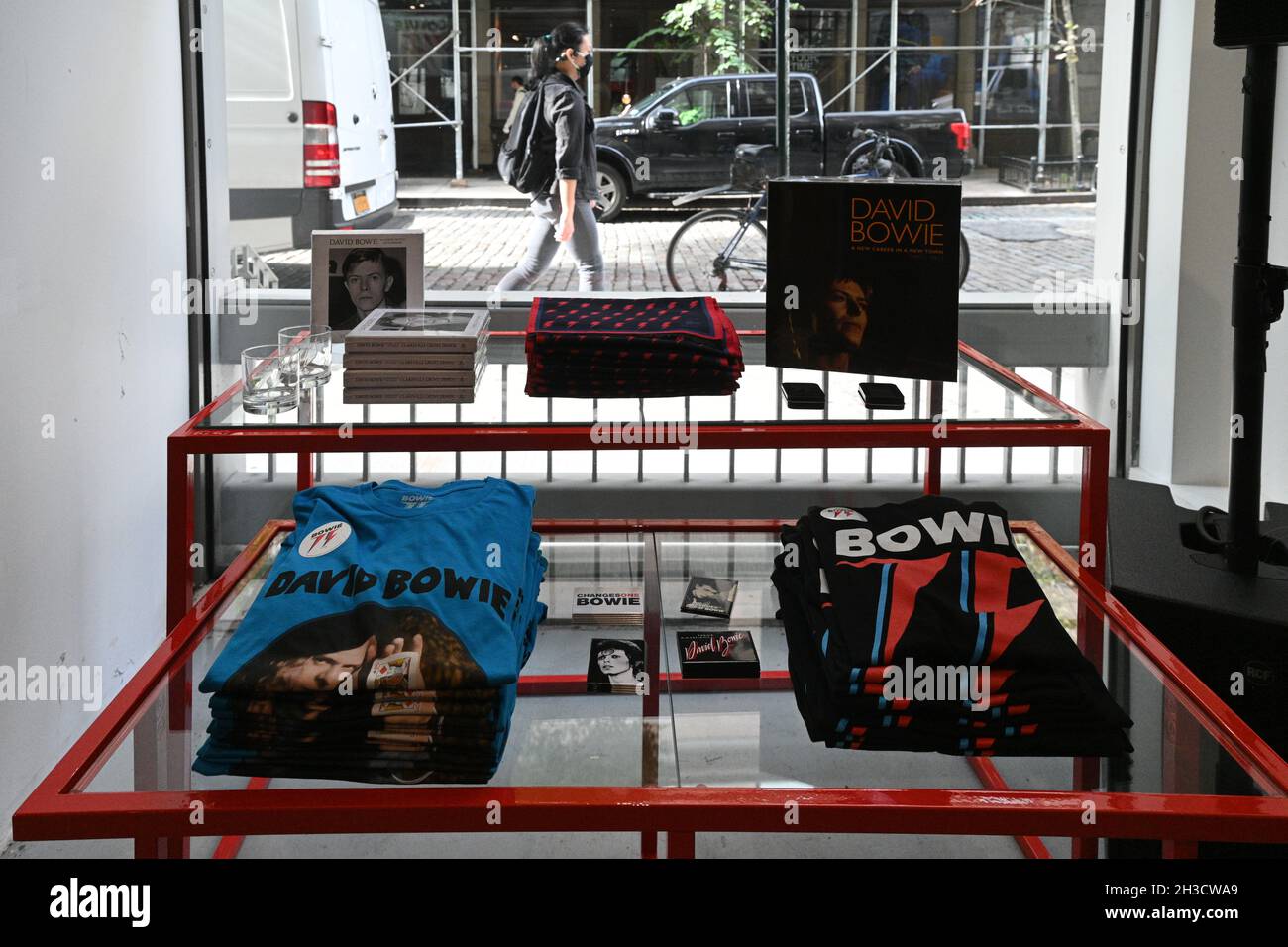 Merchandise on display at the grand opening of 'Bowie 75', the David ...