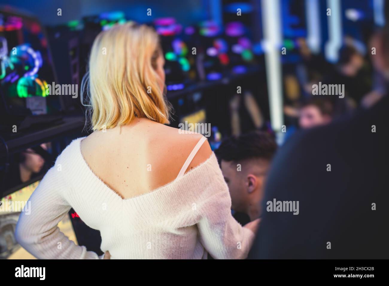 Female gamer, cyber sport e-sports tournament, professional girl gamers ...