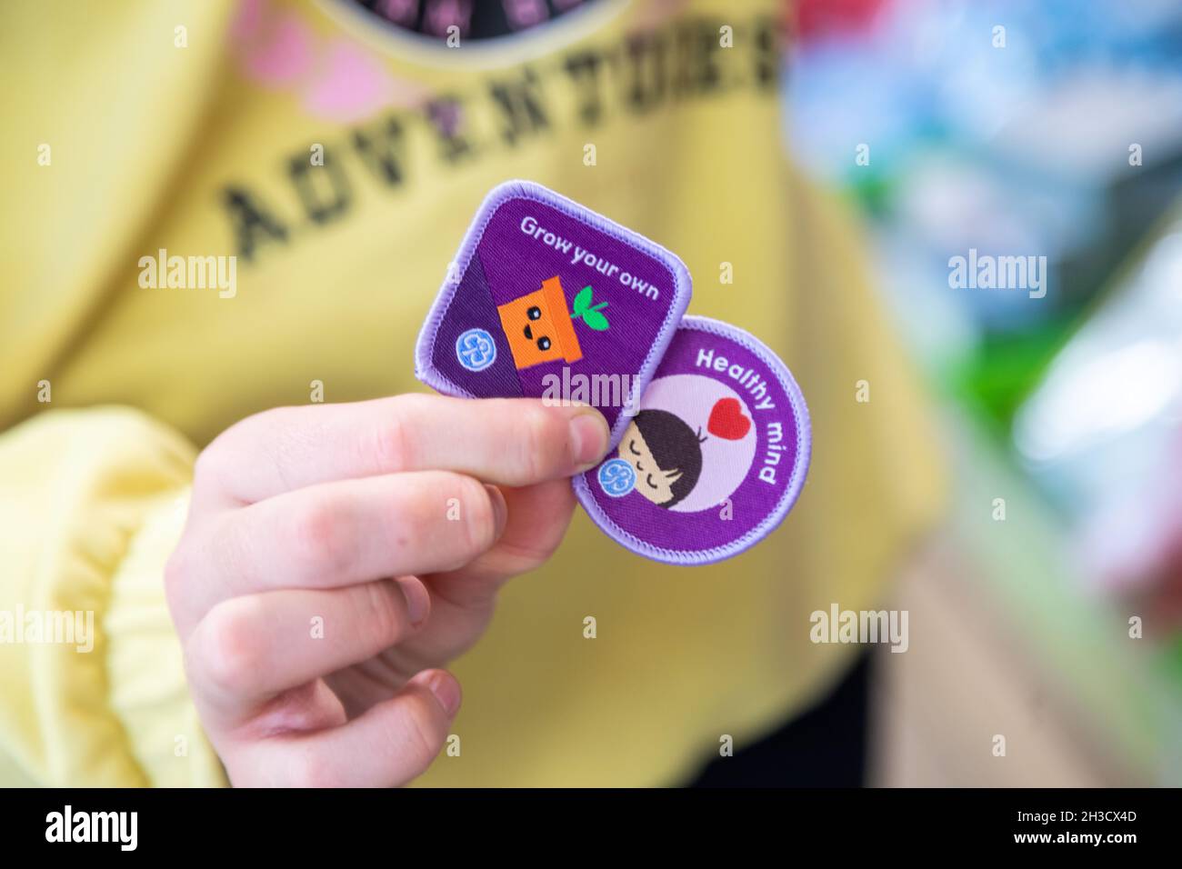 Girlguiding badges and merchandise Stock Photo - Alamy