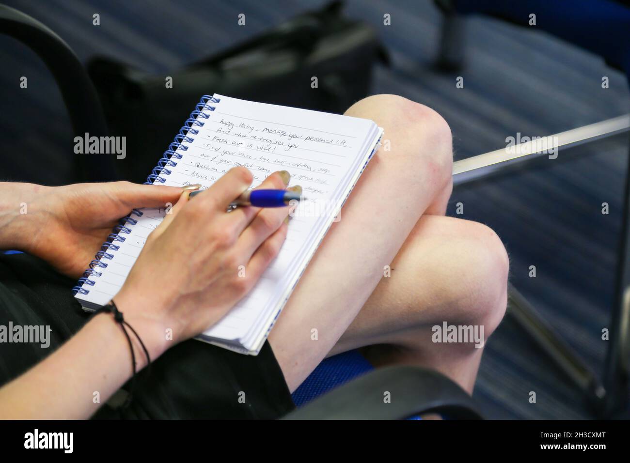 Ideas and taking notes, writing and figuring out how to make positive ...