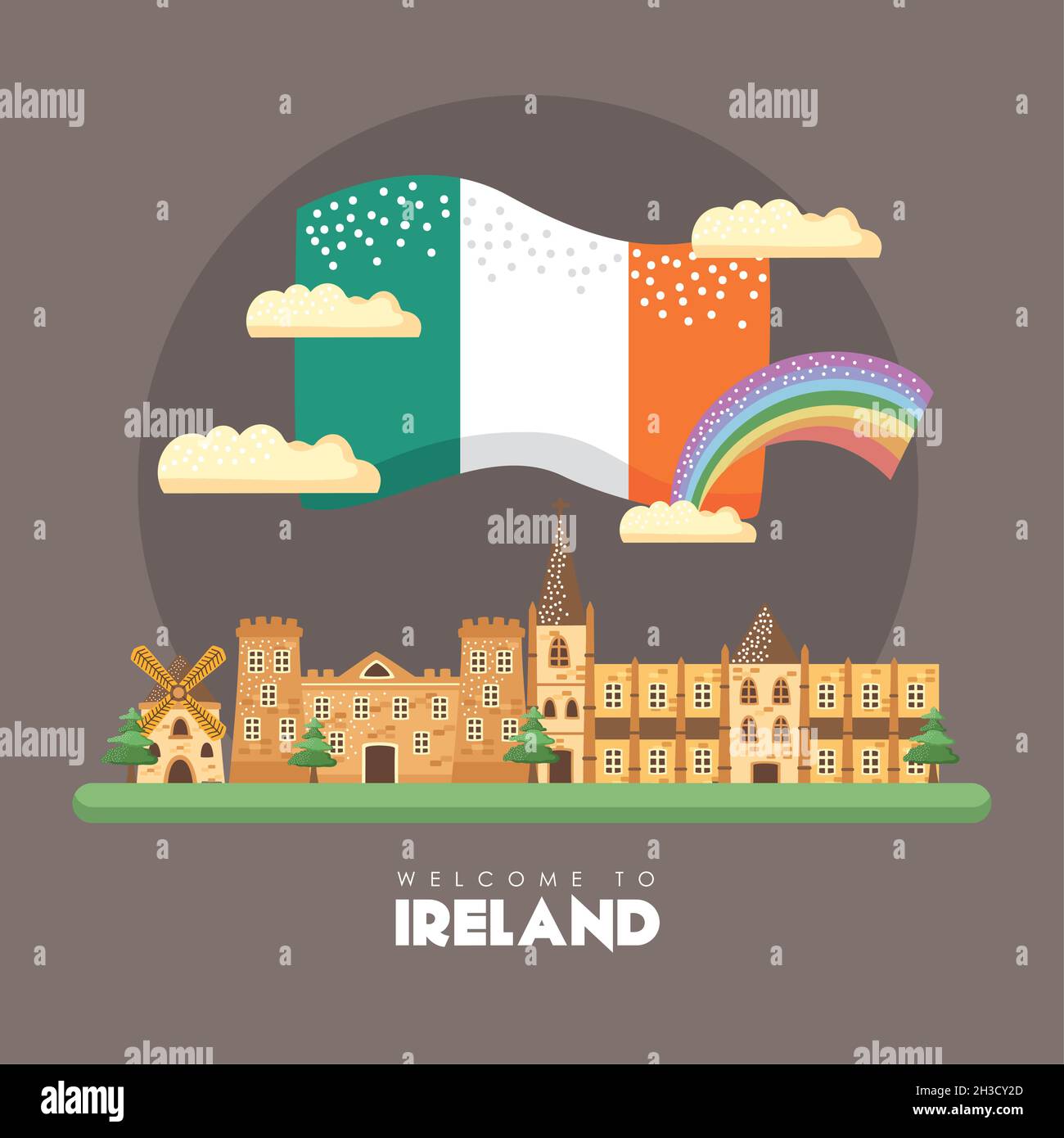 welcome to ireland scene icons Stock Vector Image & Art - Alamy