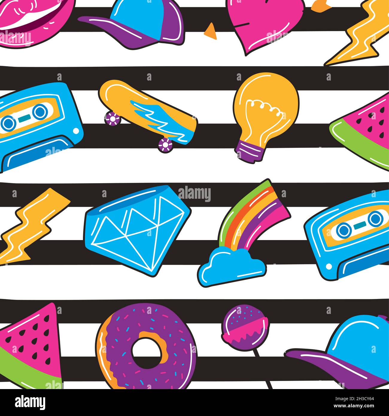 patches pop art style pattern Stock Vector Image & Art - Alamy