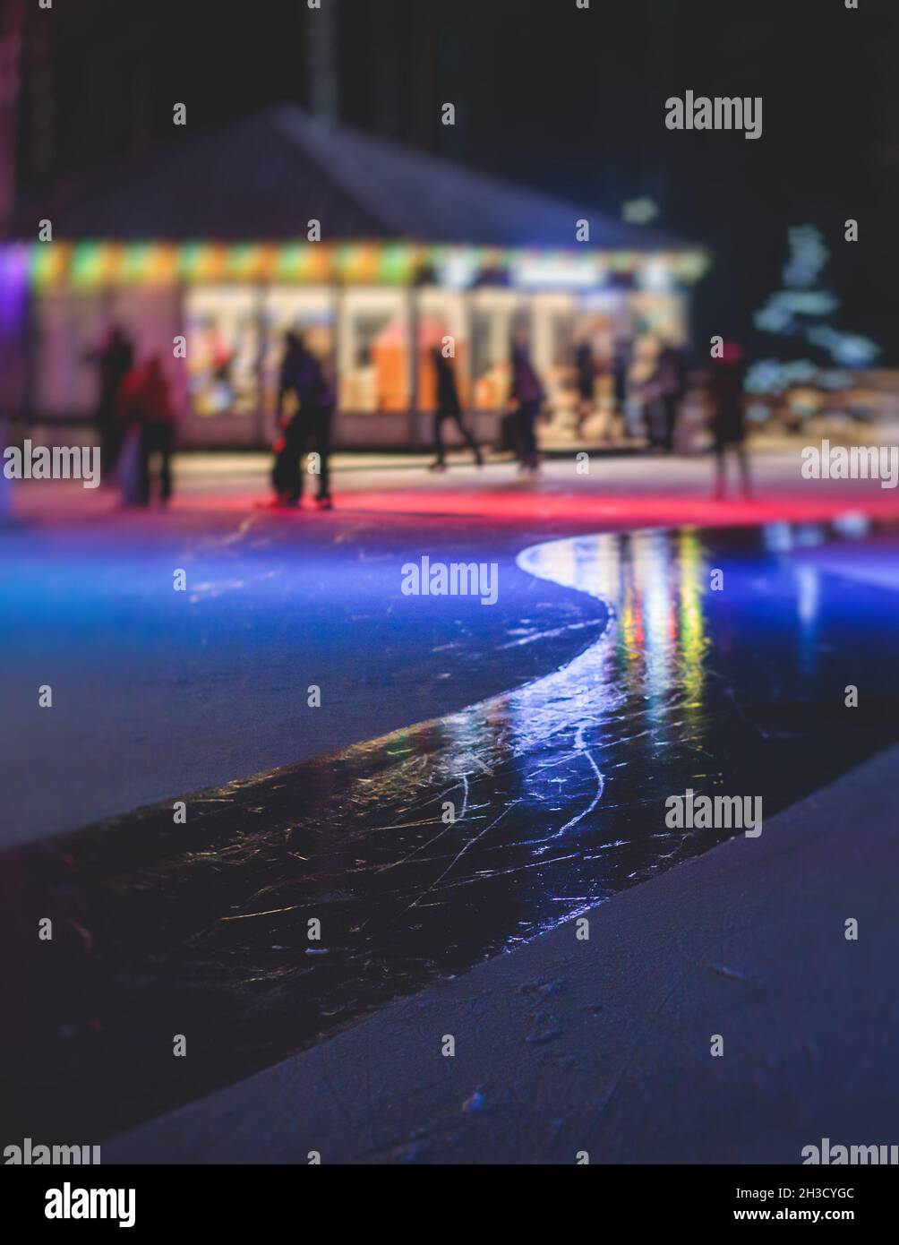 An ice resurfacing machine, ice resurfacer on a ice rink, resurfacing ...