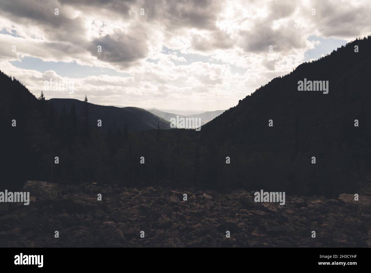 Colorado mountain views under a cloudy sky Stock Photo - Alamy