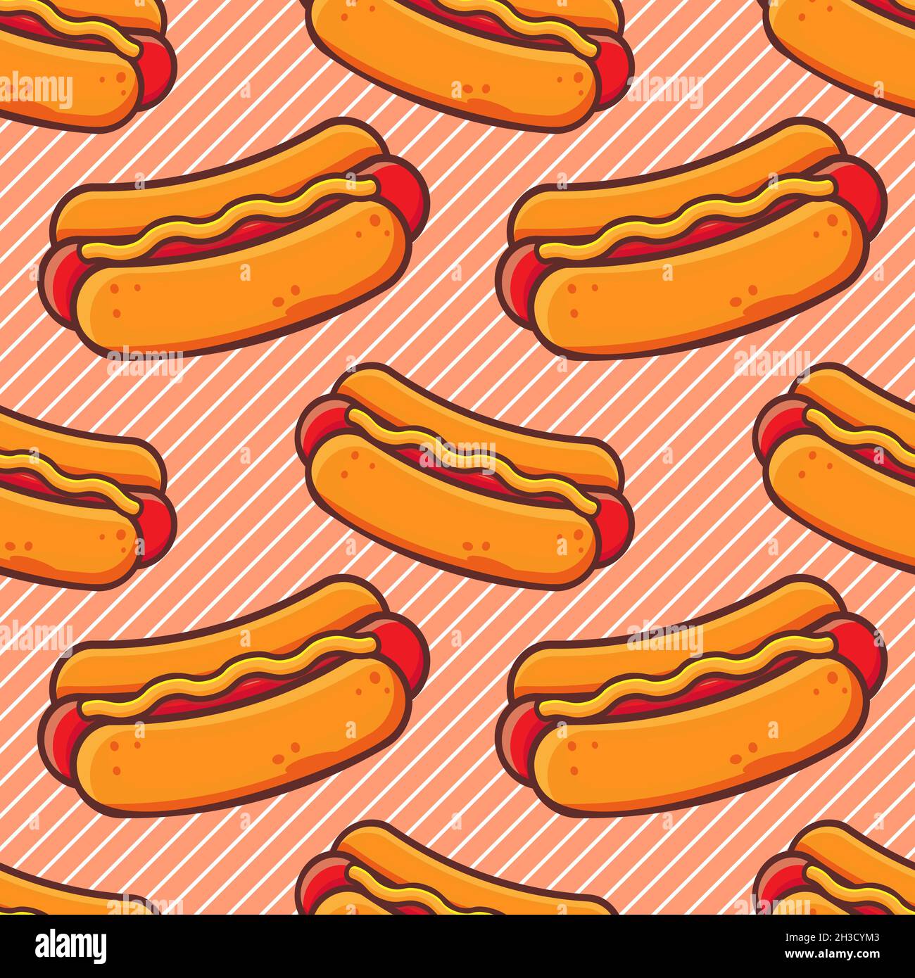 hot dog fast food seamless pattern vector illustration Stock Vector ...