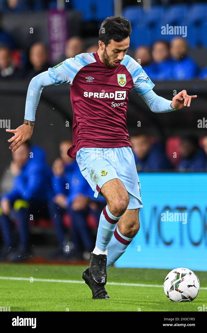 Dwight McNeil #11 of Burnley makes a break with the ball Stock Photo ...