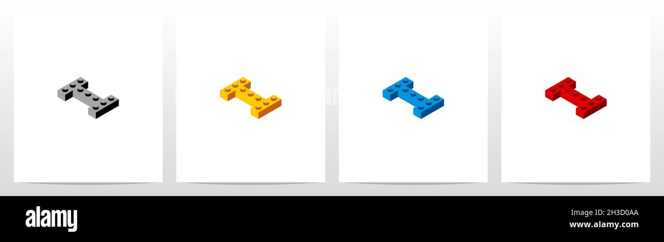 Toy Building Block Letter Logo Design I Stock Vector Image & Art - Alamy