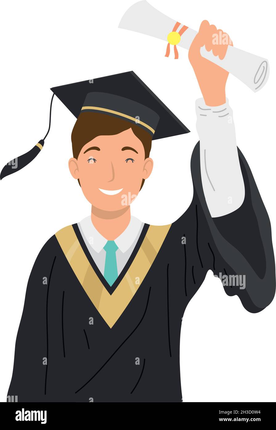Graduated student man diploma Stock Vector Images - Alamy