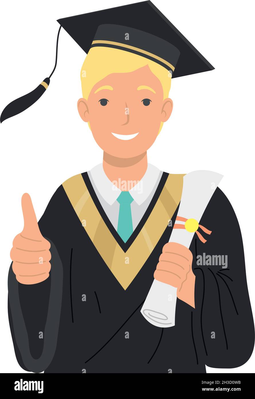 Graduated student man diploma Stock Vector Images - Alamy