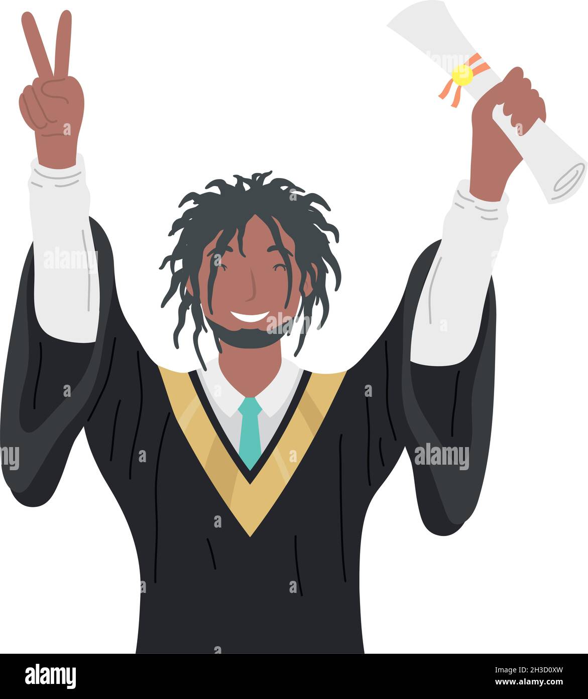 afro rasta man graduate character Stock Vector Image & Art - Alamy