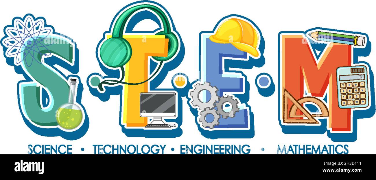 STEM logo with education and learning icon elements illustration Stock ...