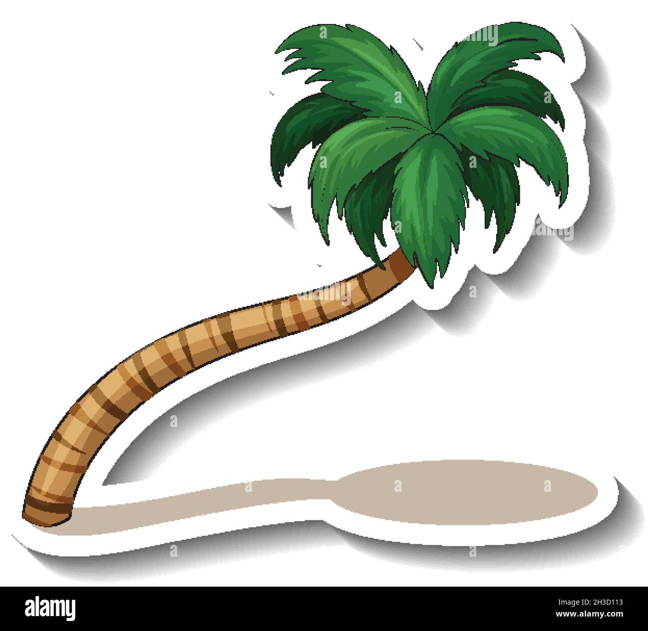 Palm tree sticker isolated on white background illustration Stock ...