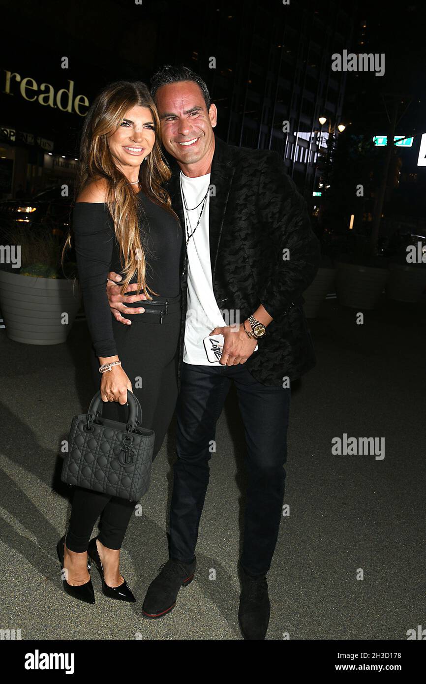 Teresa Giudice and fiance Luis Ruelas attend the Joe Gorga comedy act ...