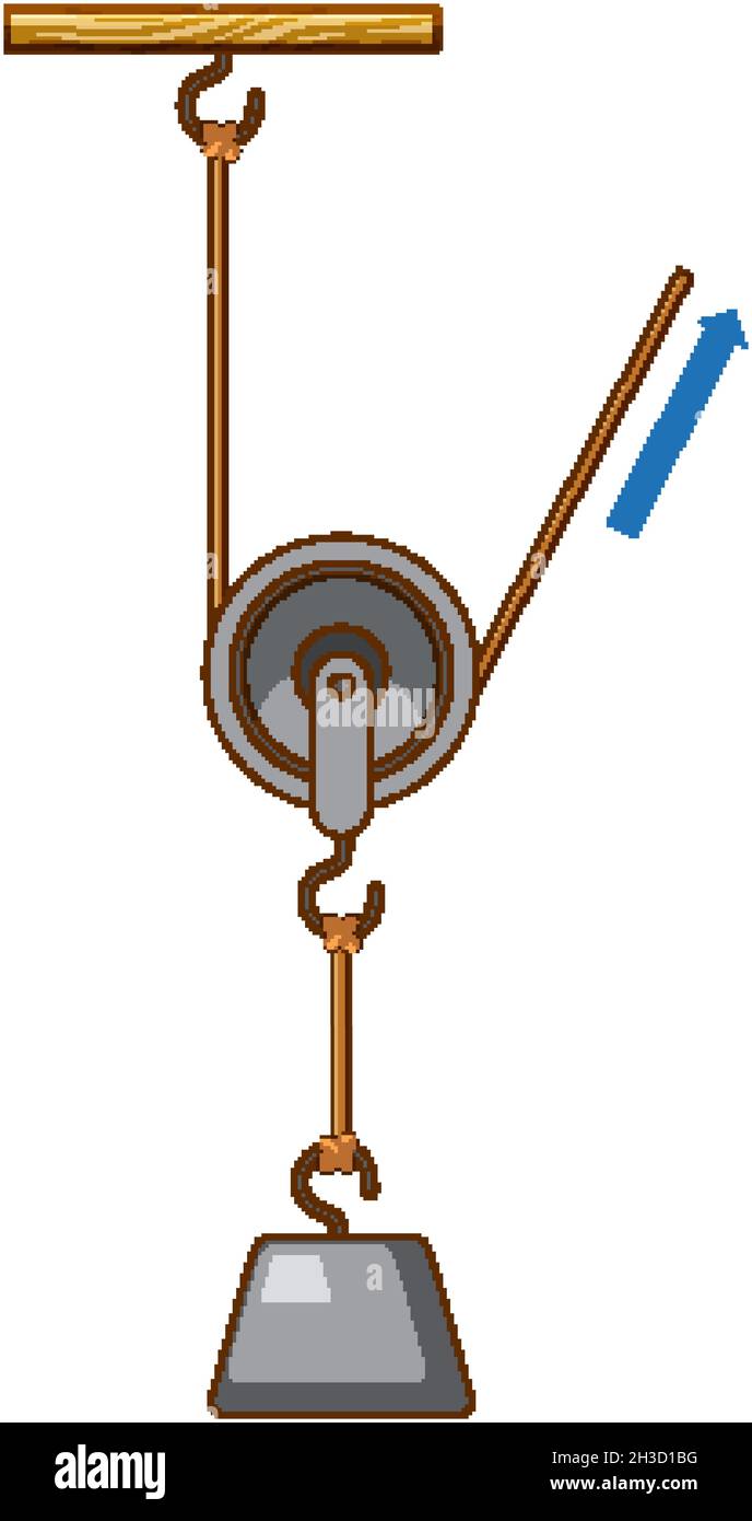 Science experiment on force and motion with pulley illustration Stock ...