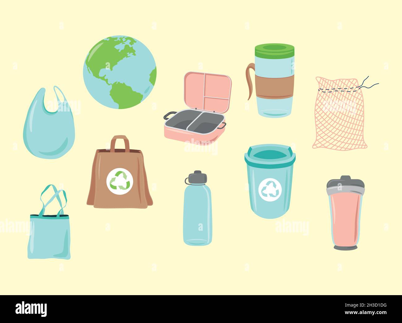 ten less plastic set icons Stock Vector Image & Art - Alamy