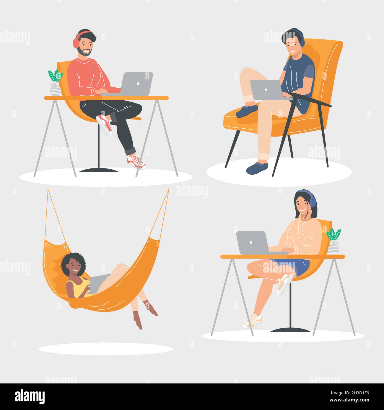 four coworkers team group characters Stock Vector Image & Art - Alamy