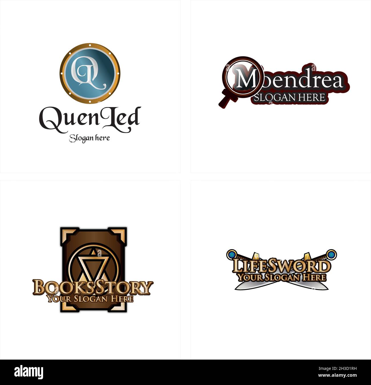 Modern book story fairytale lettering icon logo design Stock Vector ...