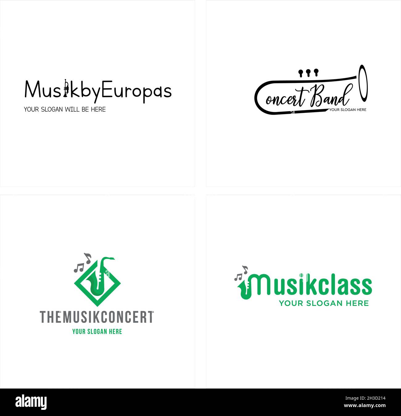 Modern entertainment music concert class trumpet logo design Stock ...