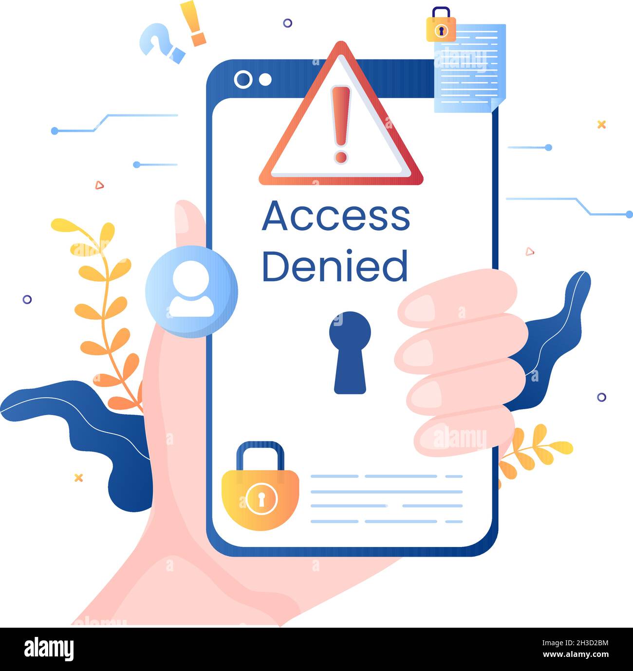Login Access Denied Vector Illustration System Refuses Password Error