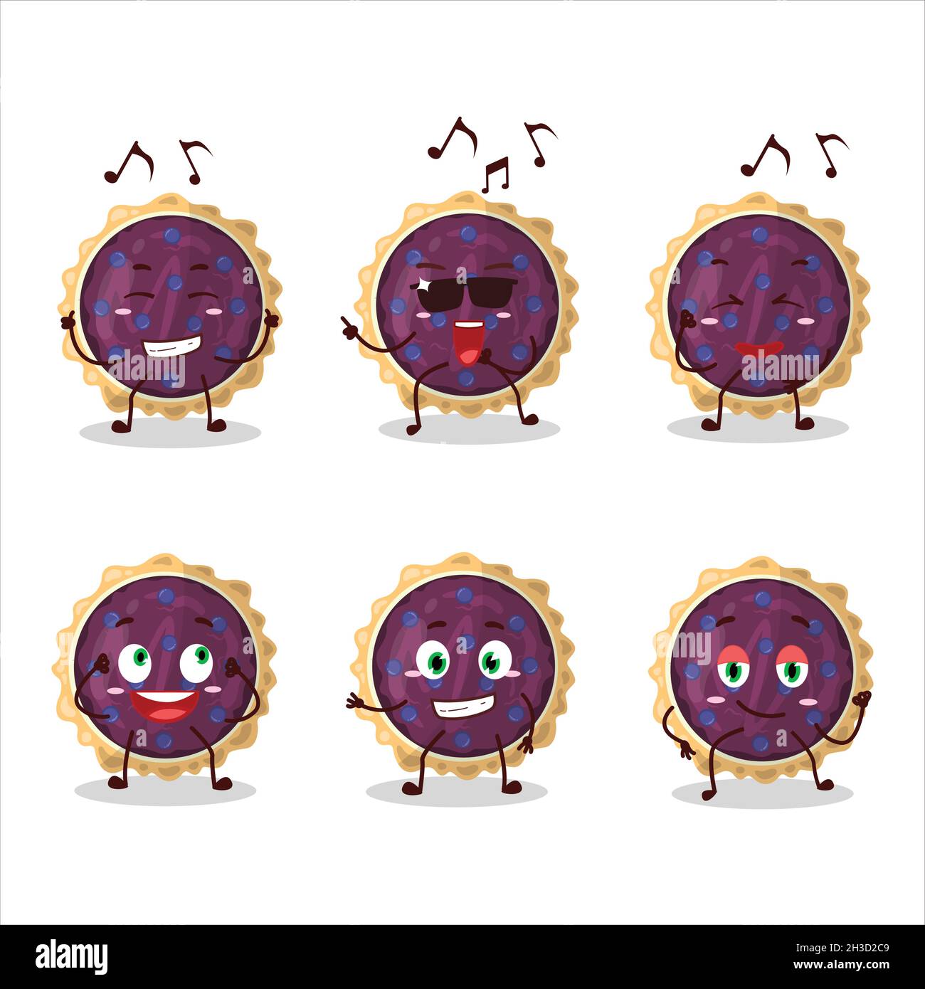 An image of blueberry pie dancer cartoon character enjoying the music ...