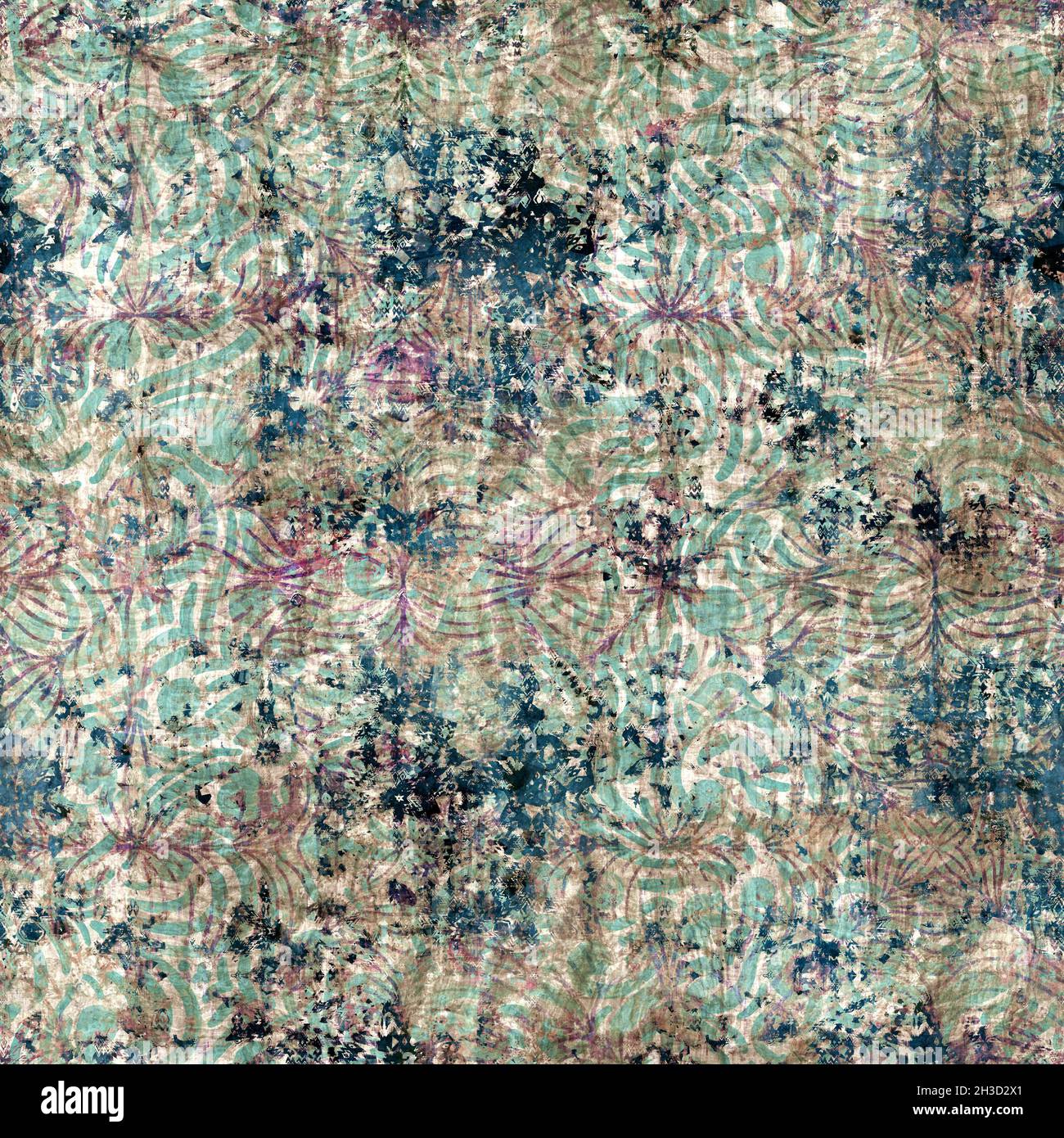 Seamless elegant mixed media pattern in navy, blue, pink, and cream ...
