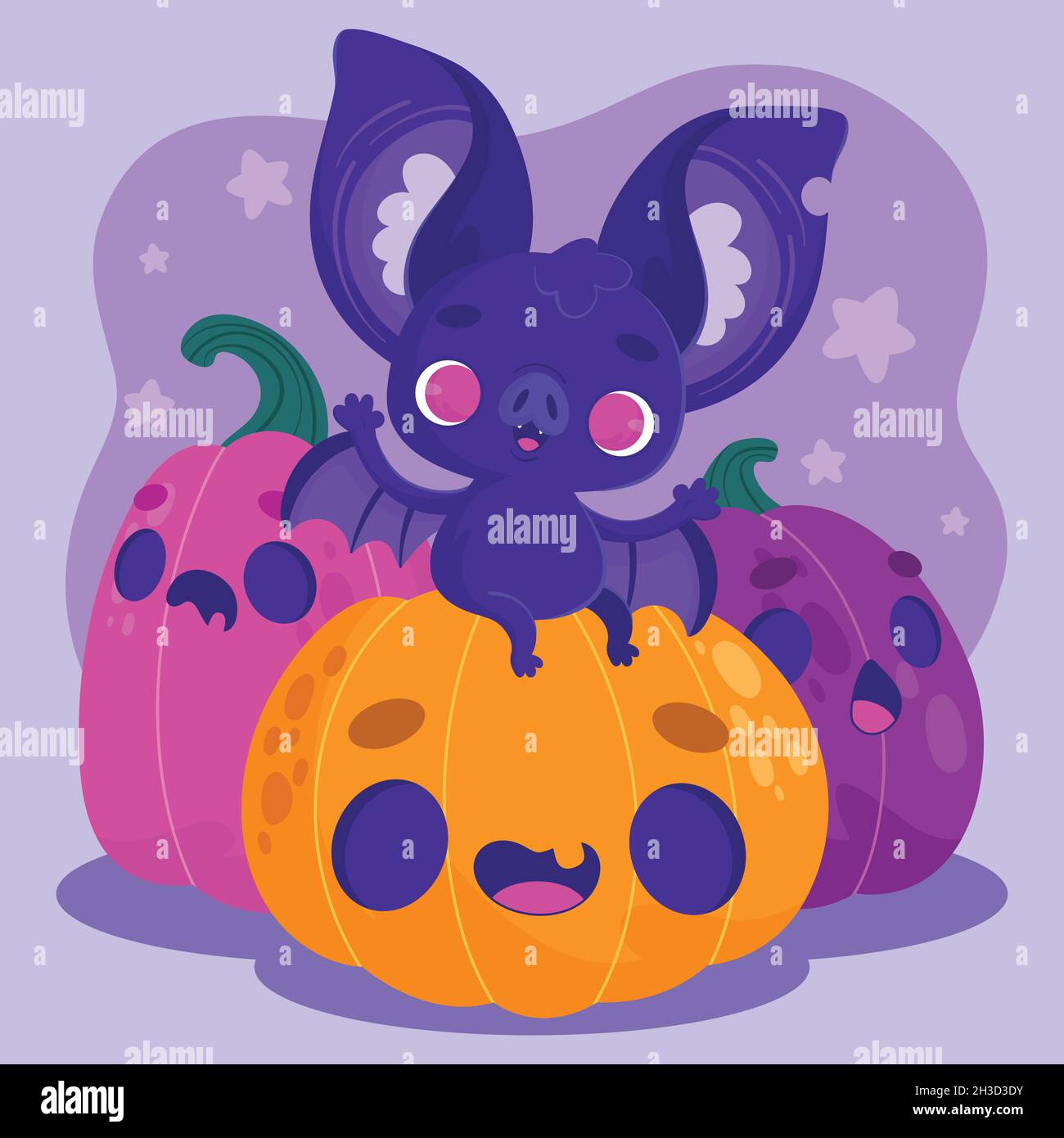 hand drawn halloween bat design vector illustration Stock Vector Image & Art - Alamy