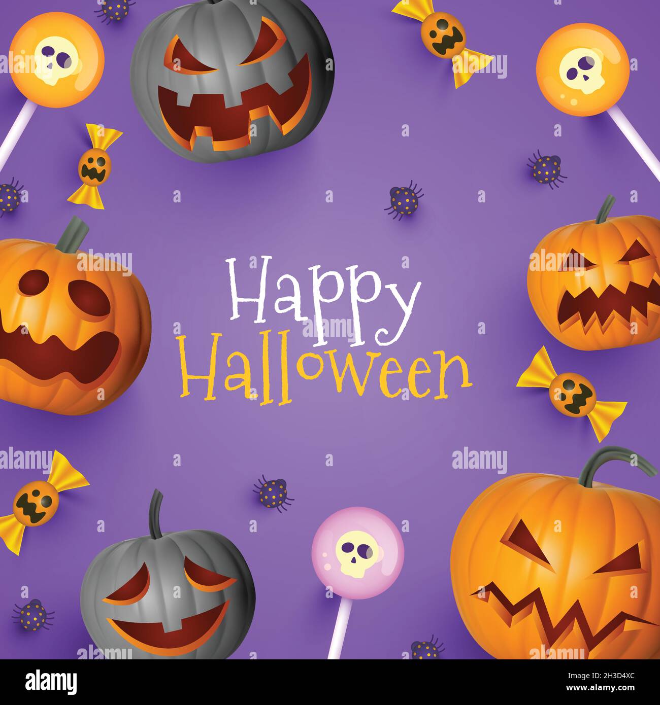 realistic halloween frame design vector illustration Stock Vector Image ...