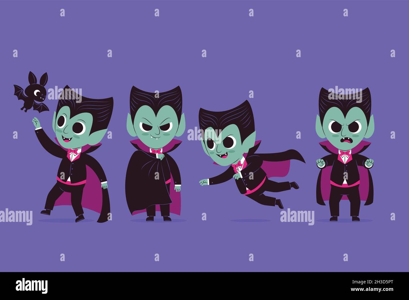 flat vampire character collection design vector illustration Stock ...