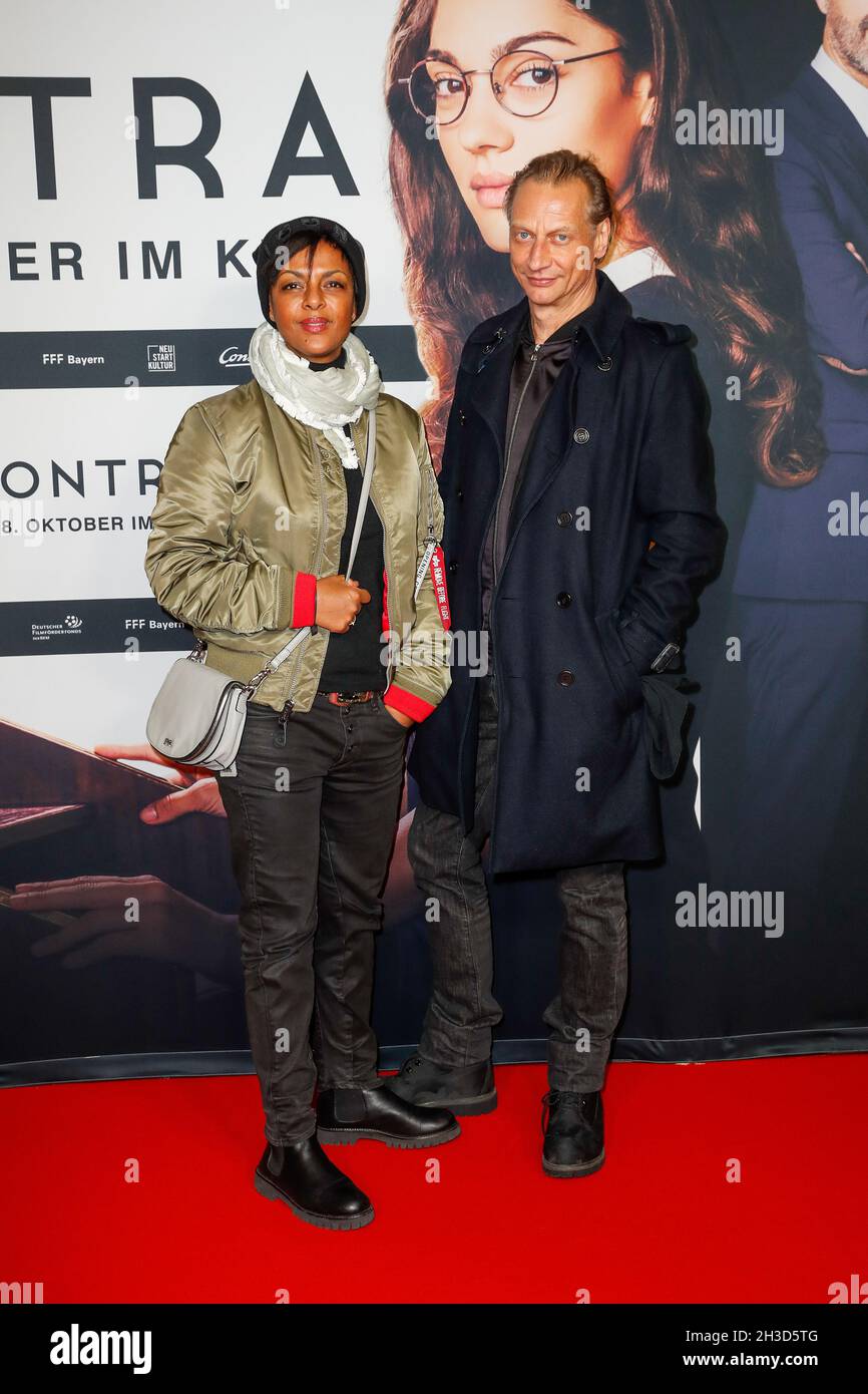 Berlin, Germany. 27th Oct, 2021. Dennenesch Zoudé and Victor Schefé attend the premiere of the ...