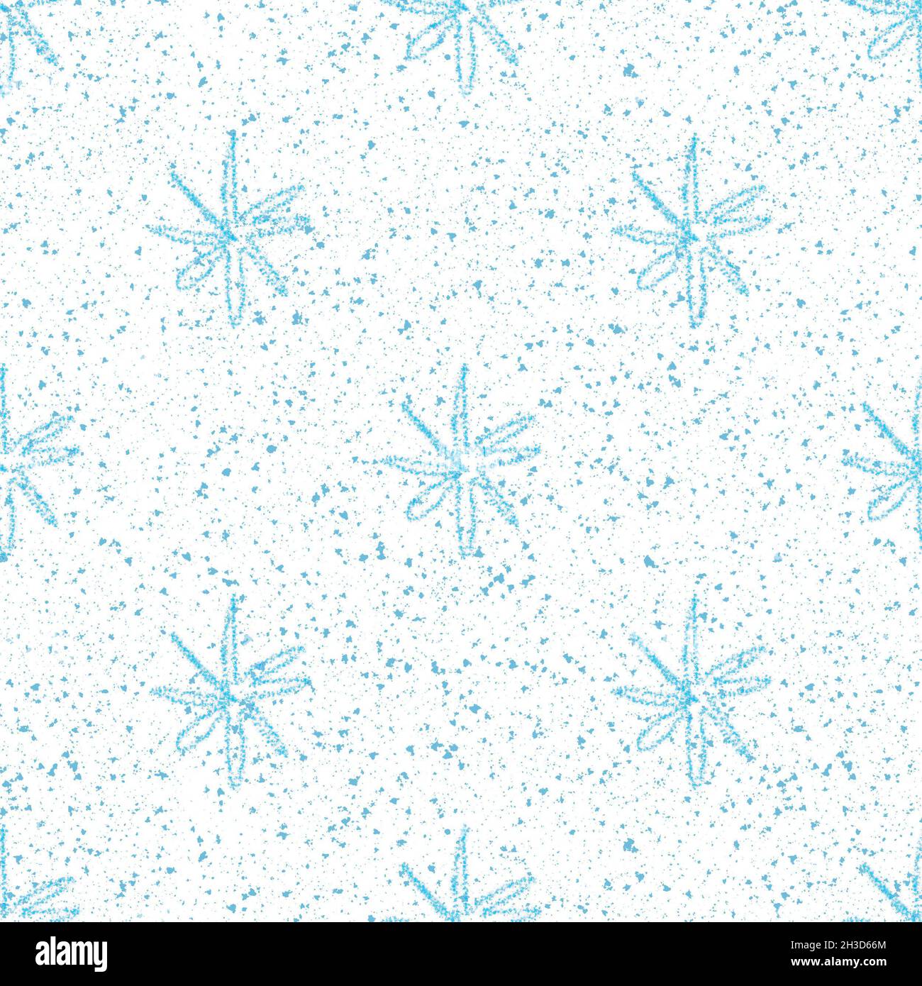 Hand Drawn Snowflakes Christmas Seamless Pattern. Subtle Flying Snow ...