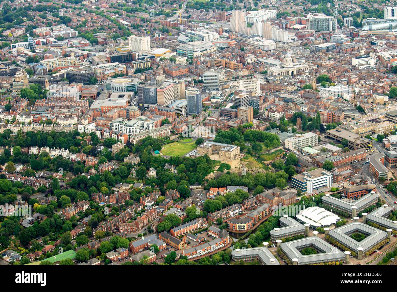 Aerial image of Nottingham City and Nottingham Castle, Nottinghamshire ...