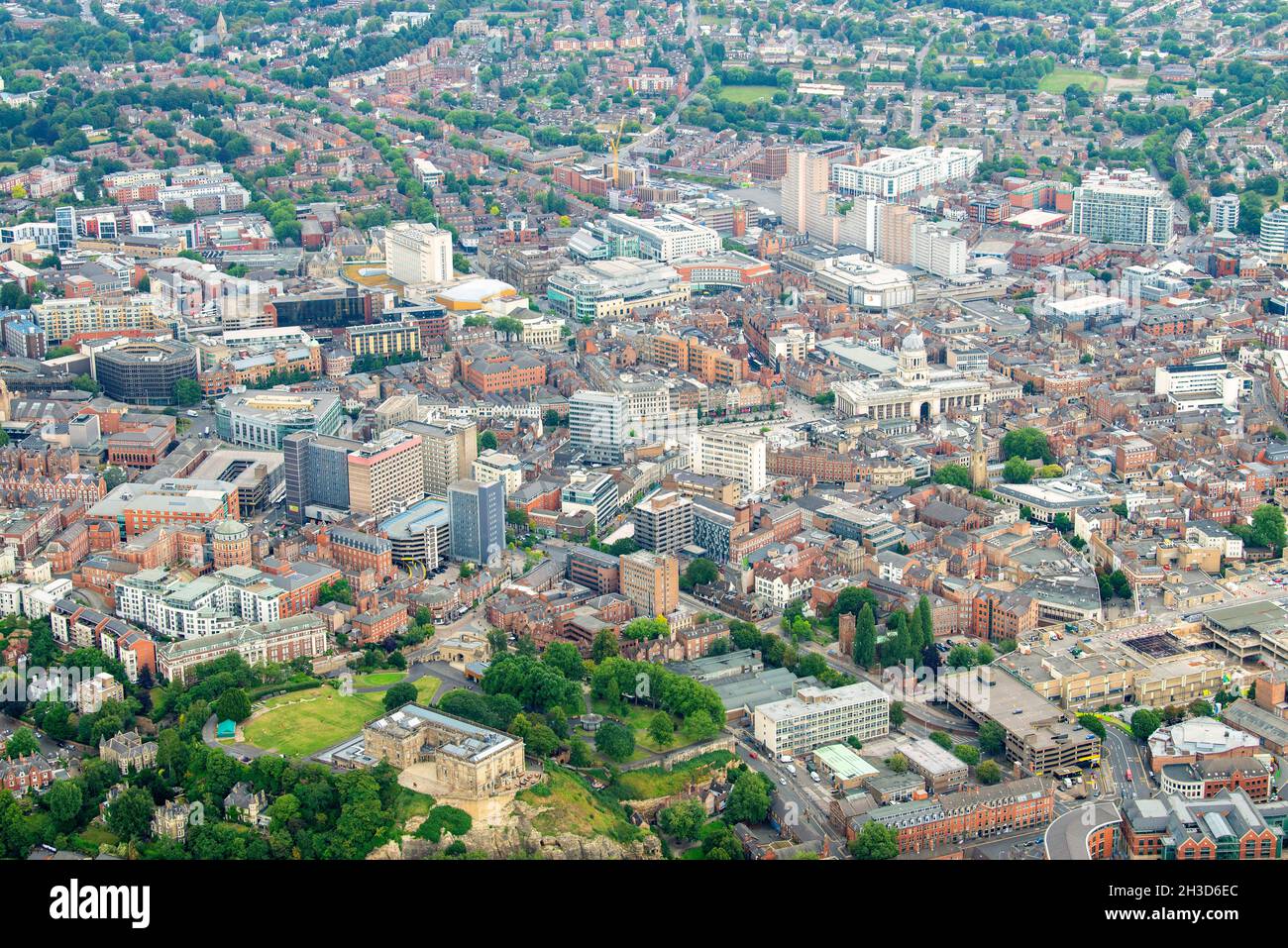 Aerial image of Nottingham City, Nottinghamshire England UK Stock Photo ...