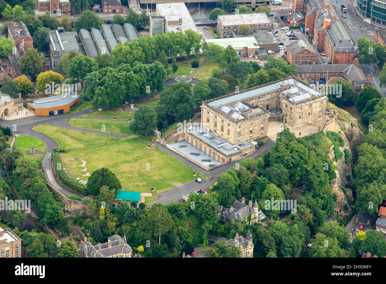 Aerial image of Nottingham Castle, Nottinghamshire England UK Stock ...